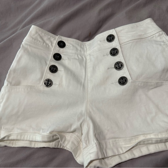 Express | Shorts | Express White Shorts With Black Accents | Poshmark